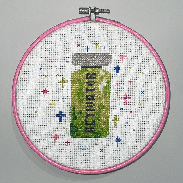 "Activator" Sue Pink Cross Stitch Original by Emily Larrabee - Hero ...