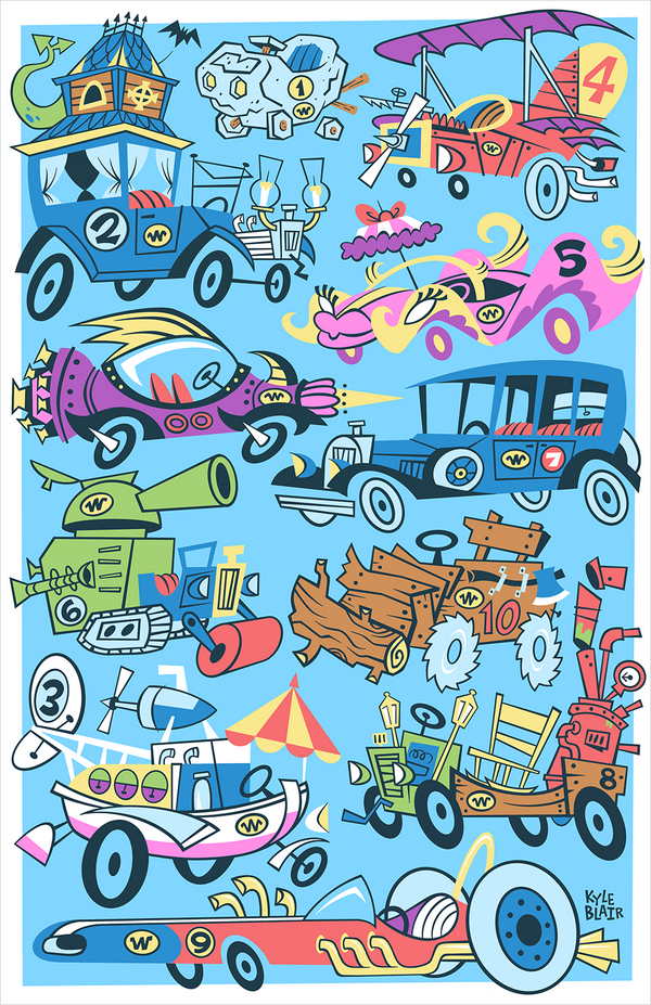 "W is for Wacky Races" by Kyle Blair - Hero Complex Gallery