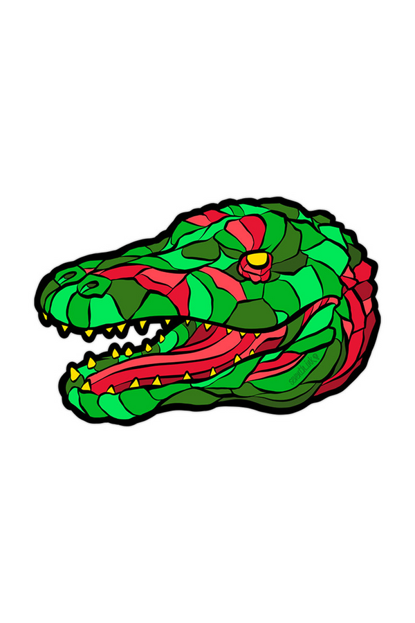 "Gator Head Green Head" Sticker by Matthew Johnson - Hero Complex Gallery