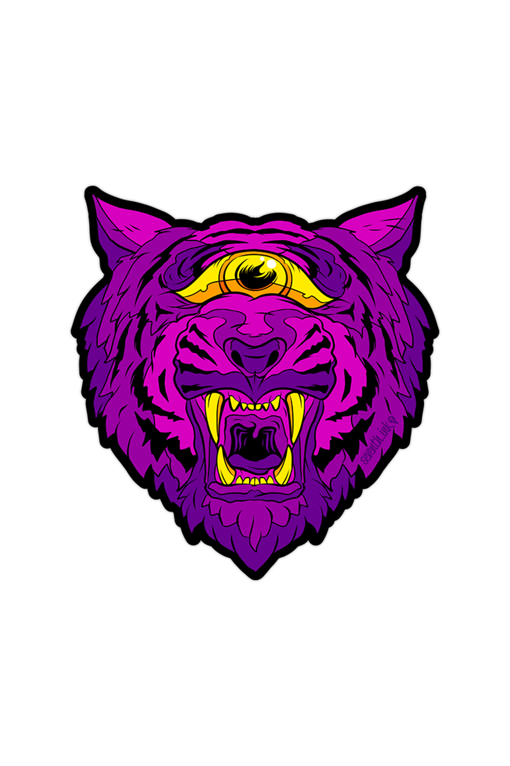 "Ultra Tiger Purple" Sticker by Matthew Johnson - Hero Complex Gallery