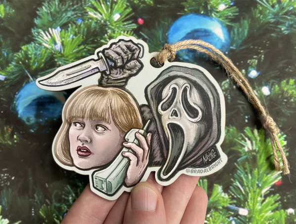 "Casey and Ghostface” Ornament by Brad Albright - Hero Complex Gallery