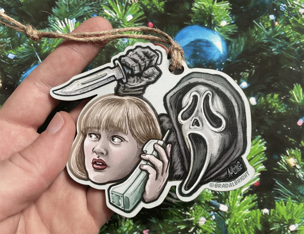 "Casey and Ghostface” Ornament by Brad Albright - Hero Complex Gallery