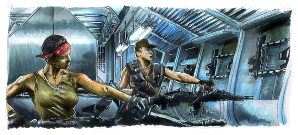 "Drake and Vasquez" by Jim Ferguson - Hero Complex Gallery