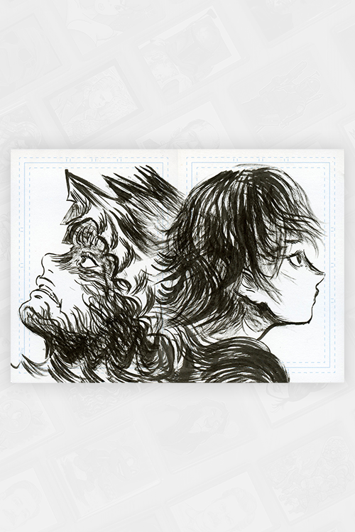 "Guts and Casca" Diptych by Isip Xin - Hero Complex Gallery