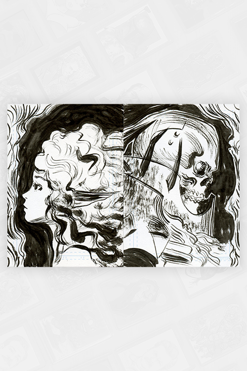 "Skull Knight and Danan" Diptych by Isip Xin - Hero Complex Gallery